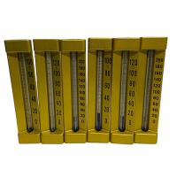 China Industrial Glass Thermometer 90 Degree Angle Liquid Filled 0-200C 3/4 NPT for sale