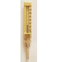 China Industrial V Shape Glass Thermometer 200mm 0-120°C Liquid Filled 3/8 BSP for sale