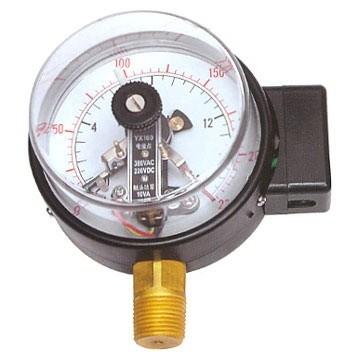 China Electric Contact Pressure Gauge 0-16 bar 4 inch Dial 1/2 BSP Steel Case Brass Connection for sale