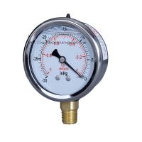 China 1/4 NPT Lower Mount Glycerin Filled Vacuum Gauge 63mm Stainless Steel Case -30 inHg-0 for sale