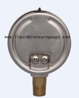 China 63mm Glycerin Pressure Gauge 1500 Psi 1/4 NPT Lower Mount Stainless Steel Case for sale