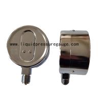 China 2000 Mbar Capsule Pressure Gauge Steel Case Chromed Connection 1/4'' NPT for sale