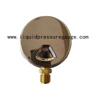 China 150 psi Liquid Filled Pressure Gauge 4 Inch Dial 1/2 NPT Lower Mount Brass Connection for sale