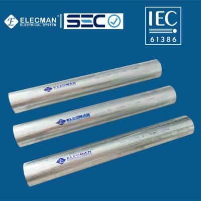 China IEC 61386 Carbon Steel Electrical Metallic Tubing EMT Conduit 16mm to 50mm 3m Length for sale