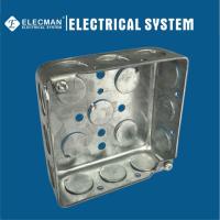 China ELECMAN 4x4x1.5 Inch Galvanized Steel Square Metallic Junction Outlet Box UL Listed for sale