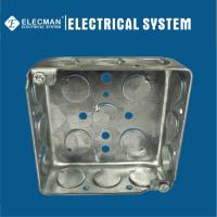 China ELECMAN 4x4x1.5 Inch Galvanized Steel Square Metallic Junction Outlet Box UL Listed for sale