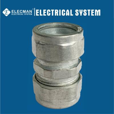 China ELECMAN Zinc EMT Compression Coupling 4 Inch EMT Conduit to EMT Conduit UL Listed for sale