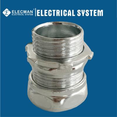 China SCCN EMT Connector Compression Type 2 Inch 1 Inch Conduit Connector for sale