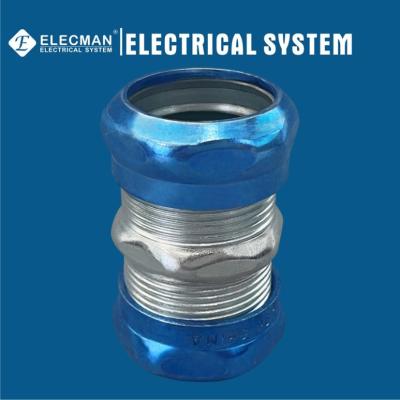 China Steel Raintight EMT Coupling Compression Fittings 1/2 to 4 Inch UL Listed for sale