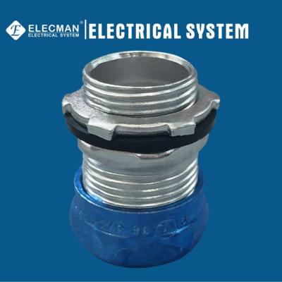 China Steel Raintight Compression EMT Connector 4 Inch Conduit to Box Type UL Listed for sale