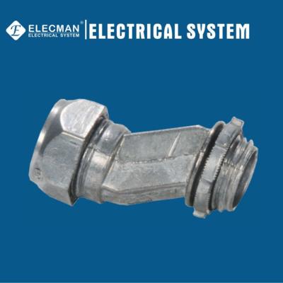 China Zinc EMT Offset EMT To Box Connectors Compression Type 1/2
