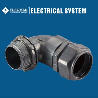 China Zinc 1 Inch 90 Degree EMT Compression Connector for Conduit to Box for sale