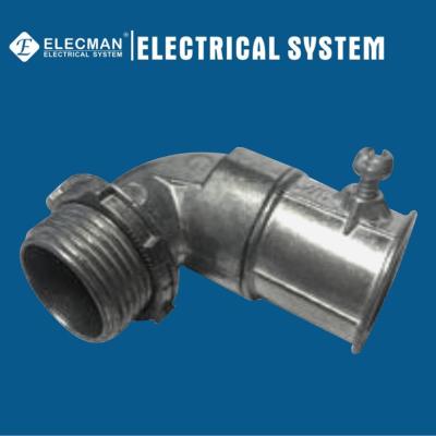 China Zinc 90 Degree Angle EMT Conduit to Box Connector 1 Inch Set Screw Type for sale