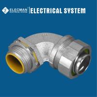 China ELECMAN 3 Inch 90 Degree Malleable Iron Liquid Tight Flexible Conduit Connector NPT for sale