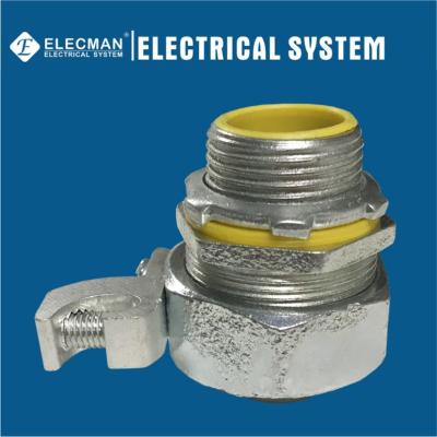 China Malleable Iron Liquid Tight Conduit Connector Straight with Grounding Lug 1/2 to 4 Inch for sale