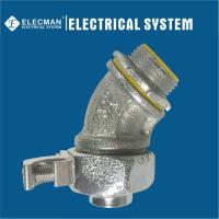 China Malleable Iron Liquid Tight Conduit Connector 45 Degree with Grounding Lug 3/8 to 4 Inch for sale