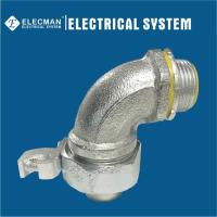 China Malleable Iron Liquid Tight Conduit Connector 90 Degree with Grounding Lug 3/8 to 4 Inch NPT for sale