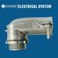 China ELECMAN Zinc 90 Degree Flexible Conduit Fitting Squeeze Connector 2 inch 3 inch UL Listed for sale