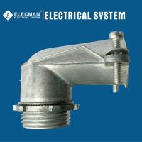 China ELECMAN Zinc 90 Degree Flexible Conduit Fitting Squeeze Connector 2 inch 3 inch UL Listed for sale