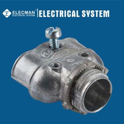 China Electrical Duplex Flexible Conduit Connector Zinc One Screw Clamp Type for sale