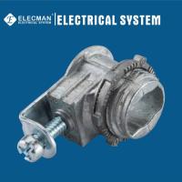 China ELECMAN Zinc Saddle Type Flexible Conduit Connector 3/8 in for Non-Metallic AC or MC Cable for sale