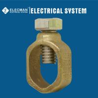 China ELECMAN Copper Alloy Grounding Rod Clamp A Type with Stainless Steel Screw 1/2 to 3/4 Inch for sale