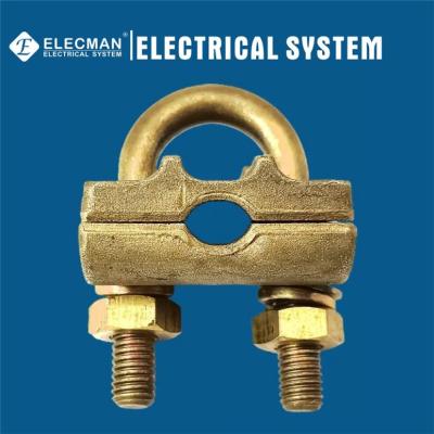 China Cooper Alloy U Bolt Grounding Rod Clamp Double Plate Type 5/8 to 1 Inch for sale
