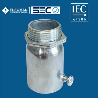China Steel IEC 61386 EMT Conduit Connector 1 Inch Set Screw Electro Galvanized for sale