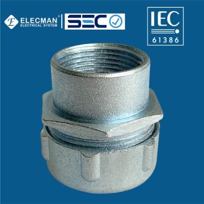 China IEC 61386 Zinc Rigid Conduit Liquid Tight Connector 1 Inch Threaded Type 20mm to 50mm for sale