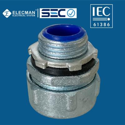 China IEC 61386 Zinc Liquid Tight Conduit Connector Straight 20mm to 110mm for sale