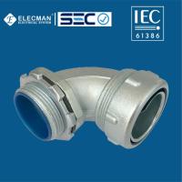China IEC 61386 90 Degree Liquid Tight Angle Connector Zinc 20mm to 110mm for Flexible Conduit for sale