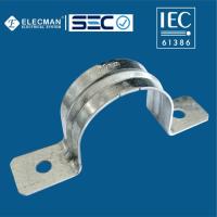 China IEC 61386 Zinc Plated Steel EMT Conduit Strap Two Holes 20mm to 50mm for sale