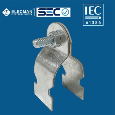 China IEC 61386 Steel RC Strut Clamp Two Pieces 20mm-50mm Universal Conduit Fittings for sale