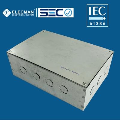 China IEC 61386 Steel Cable Junction Box Waterproof 300x200x100mm 14 Knockouts for sale