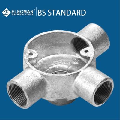 China BS4568 Malleable Iron Tee and Back Outlet Conduit Box 20mm-25mm IP68 Waterproof for sale