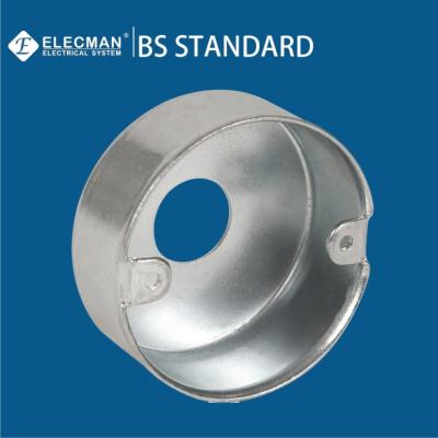 China BS4568 Steel Loop-In Outlet Box 20mm 25mm One Hole Type ELECMAN for sale