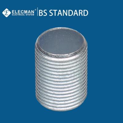 China BS4568 20mm-32mm Zinc Plated Steel Threaded Conduit Nipple for Electrical Conduit Connection for sale