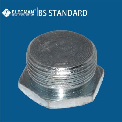 China BS4568 Malleable Iron and Steel Hexagon Head Plug 20mm to 32mm Zinc Plated for sale