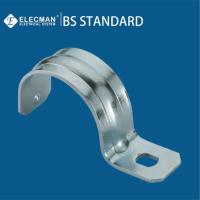 China BS4568 Galvanized Steel Conduit Half Saddle One Hole Type 20mm to 32mm for sale