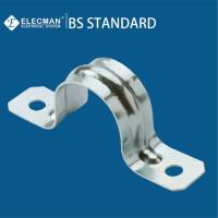 China Galvanized Steel Full Saddles Two Holes Type BS4568 20mm to 32mm Conduit Fittings for sale
