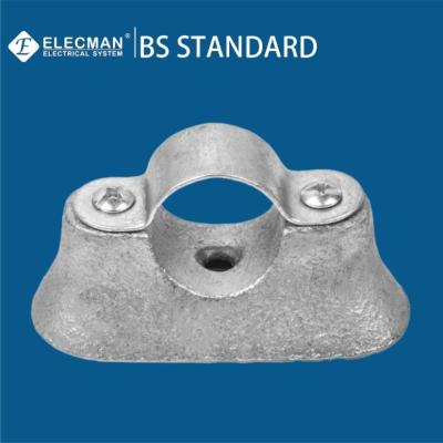China BS4568 Malleable Iron Hospital Saddles With Base 20mm to 32mm Galvanised for sale