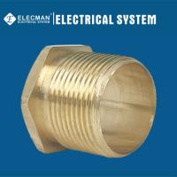 China BS4568 20mm-32mm Hex Male Brass Conduit Bushing Long Type for Cable Protection for sale