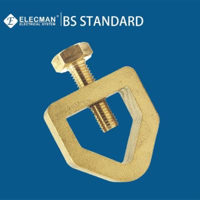 China BS4568 Brass Earth Clamp with Grounding Rod 32mm Copper Conduit Fitting for sale