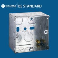 China BS4662 Galvanized Steel 1 Gang Switch Socket Box 3x3 with 16mm to 47mm Depth for sale
