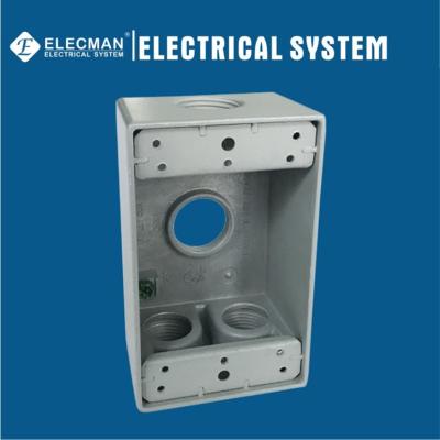 China ELECMAN 1 Gang Aluminum Weatherproof Electrical Box 4 Outlet Holes 18.3 cu in UL Listed for sale