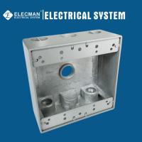 China ELECMAN Aluminum 2 Gang Weatherproof Outlet Box 4 Holes 1/2 in Knockout UL Listed for sale
