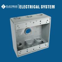 China ELECMAN Aluminum 2 Gang Weatherproof Outlet Box 5 Holes 1/2 in 30.5 cu in UL Listed for sale