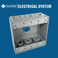 China ELECMAN Aluminum 2 Gang Weatherproof Electrical Box 7 Outlet Holes 30.5 cu in UL Listed for sale