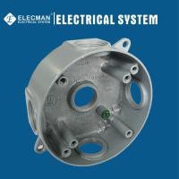 China ELECMAN 4 Inch Round Weatherproof Electrical Box Aluminum 15.8 cu in 1/2 Inch Hubs for sale