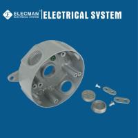 China ELECMAN 4 Inch Round Weatherproof Electrical Box Aluminum 15.8 cu in 1/2 Inch Hubs for sale